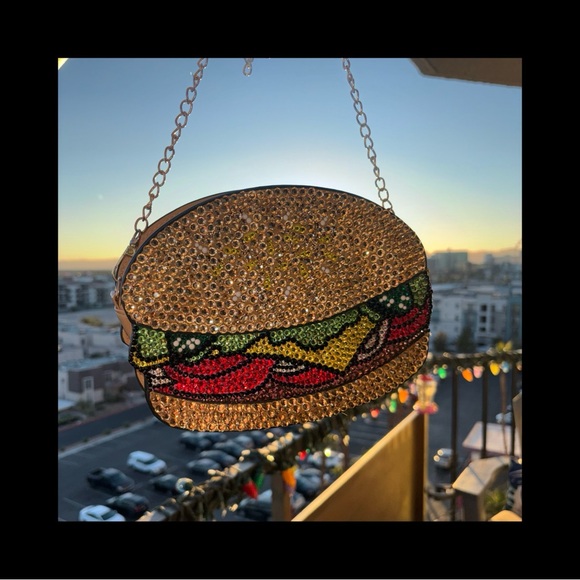 Icy Bunnyz | Bags | Gold Custom Cheeseburger Clutch Crossbody Bag New ...